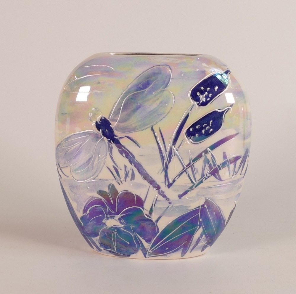 Anita Harris | Anita Harris Blue & White Lustre Dragon Fly Purse Vase H ...