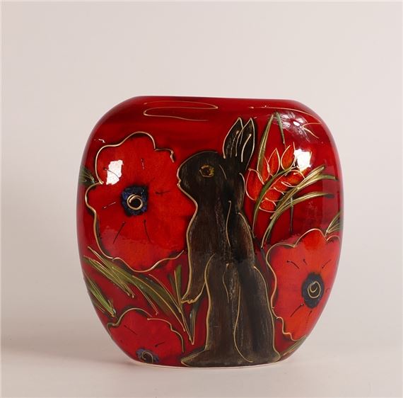 Anita Harris | Anita Harris Cute Bunny In A Field Of Poppies Large ...