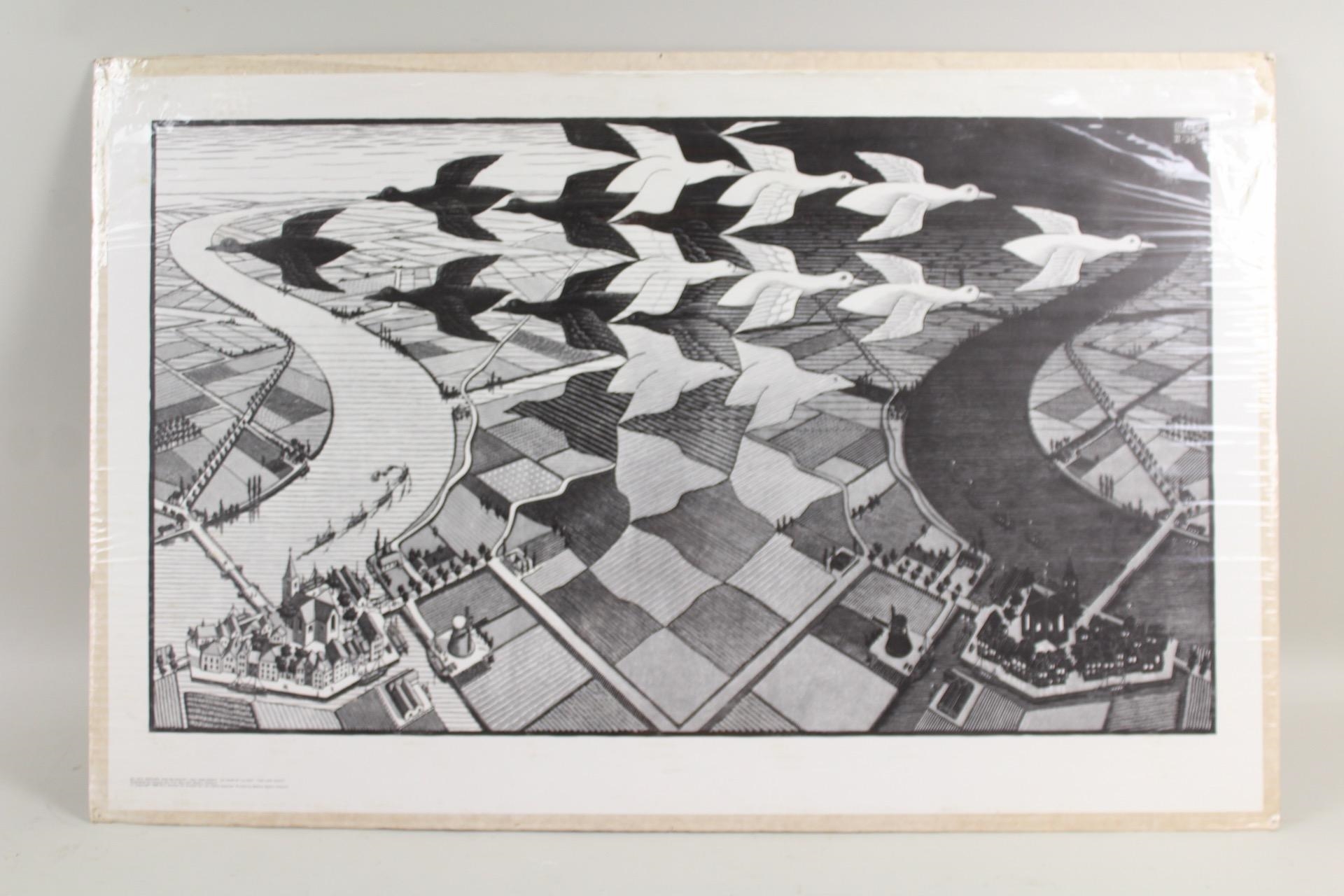 Maurits Cornelis Escher | M.C. Escher Day & Night Op Art Poster 1988 ...