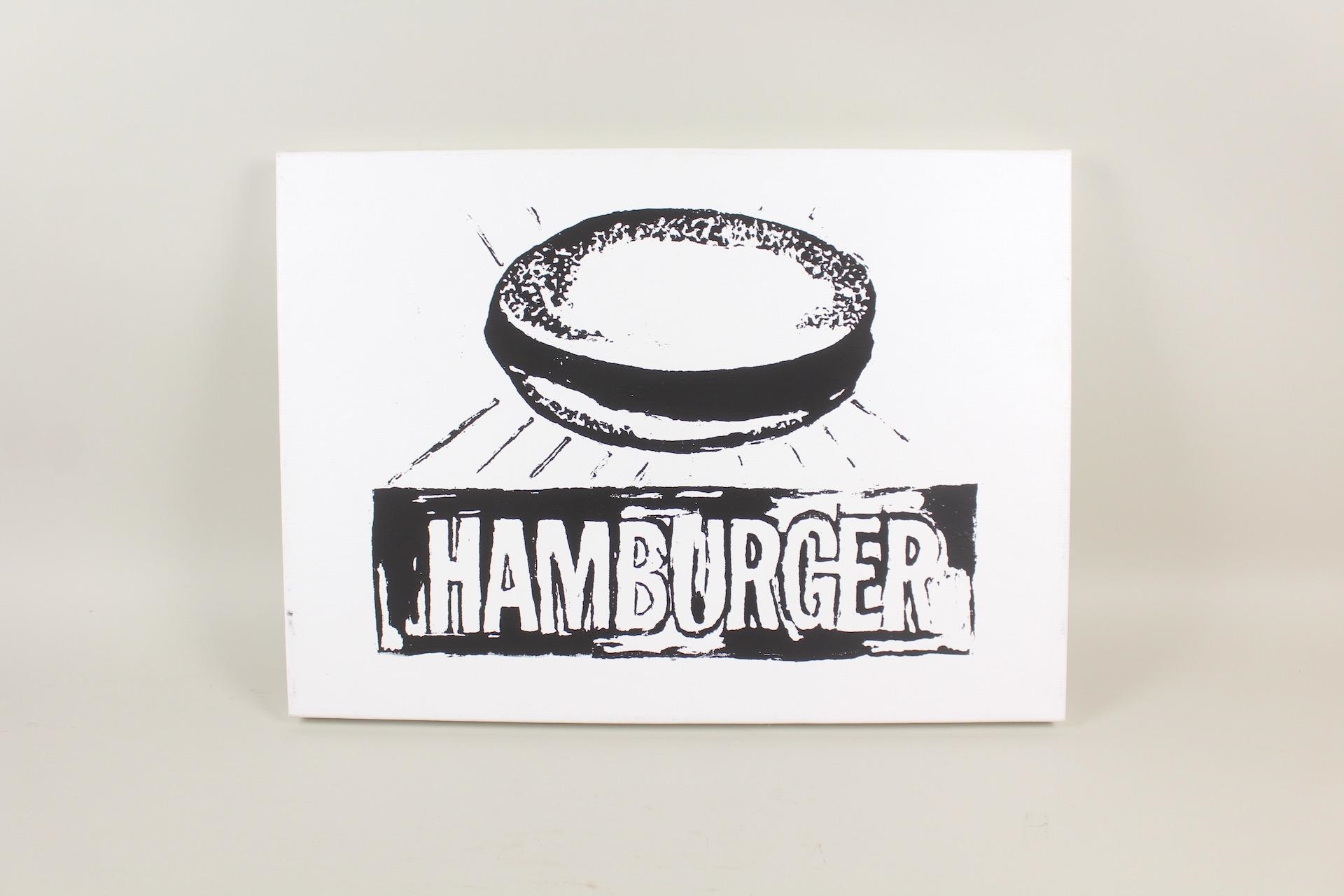 Andy Warhol | B&W Hamburger Pop Art Screenprint | MutualArt