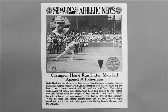 Babe Ruth | Original Spalding Poster; 1921 Babe Ruth vs Fisherman (1921 ...