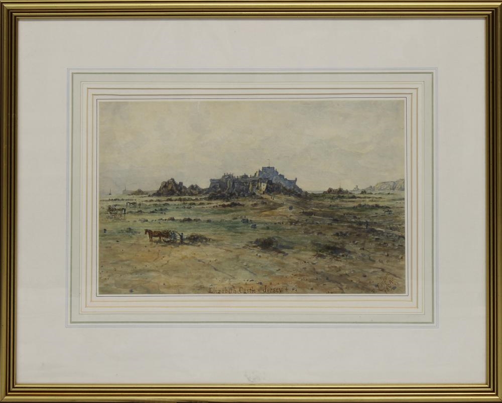 R. Curzon | The causeway to Elizabeth Castle, Jersey (1894) | MutualArt