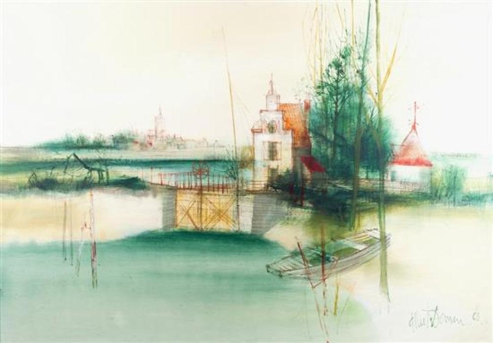 Albert Deman | Petite ecluse a Bruges (1960) | MutualArt