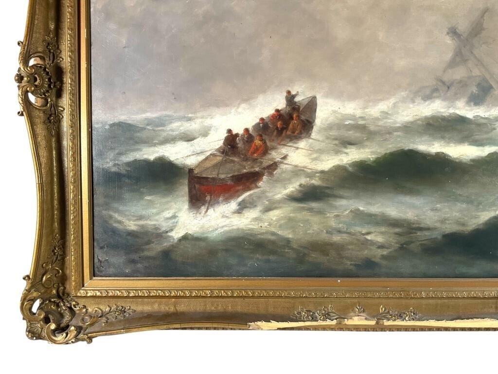 Ivan Aivazovsky | An angry sea and a crew fleeing from a sunken ship ...
