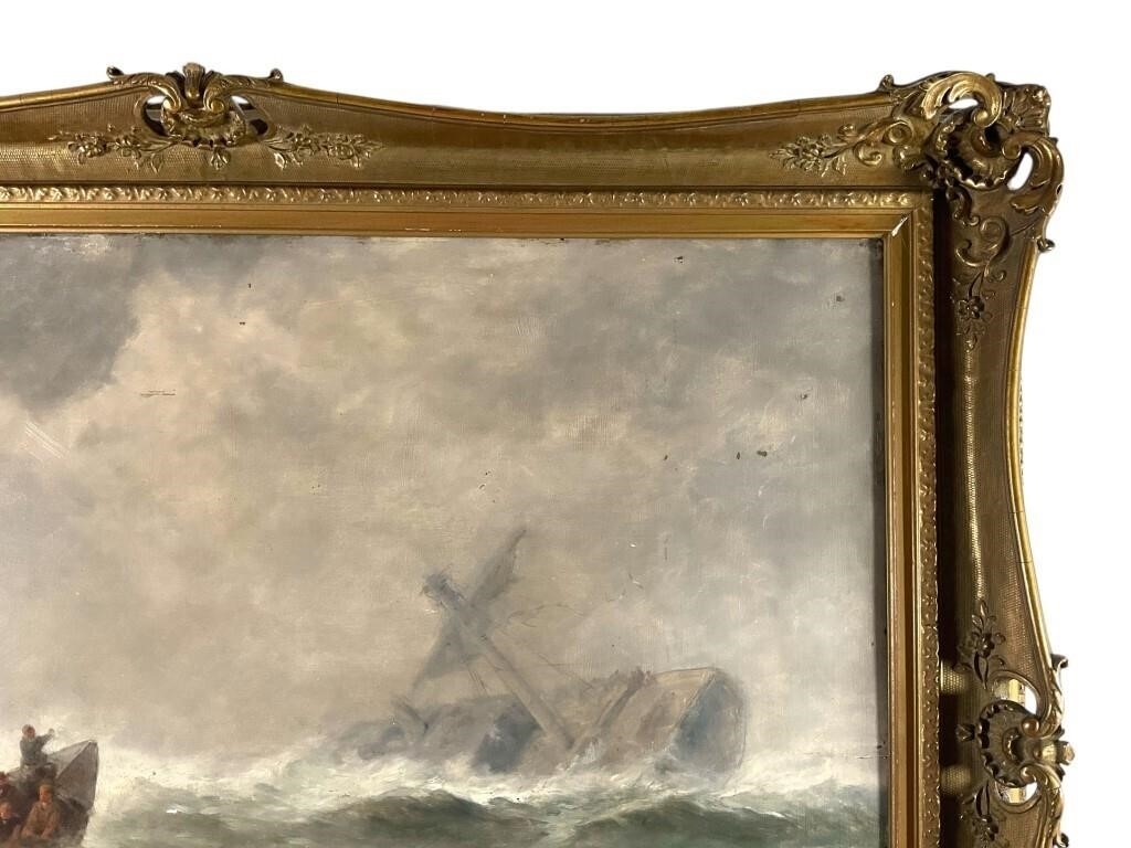 Ivan Aivazovsky | An angry sea and a crew fleeing from a sunken ship ...