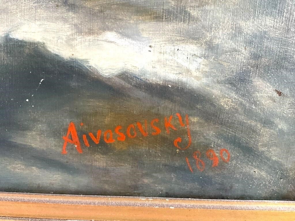 Ivan Aivazovsky | An angry sea and a crew fleeing from a sunken ship ...