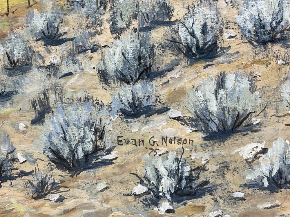 Evan G Nelson | Evan G. Nelson 1975 Landscape Oil On Board | MutualArt