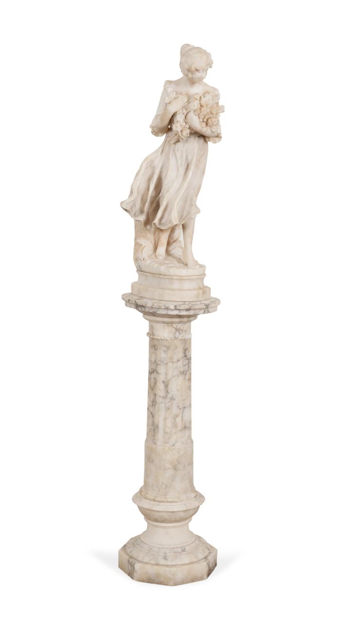 Italian School, 19th Century | ITALIAN YOUNG LADY ALABASTER SCULPTURE W ...