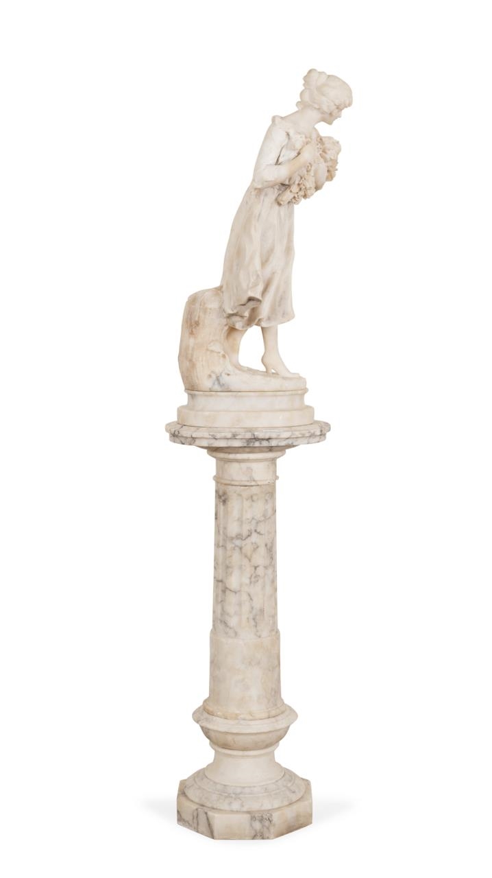 Italian School, 19th Century | ITALIAN YOUNG LADY ALABASTER SCULPTURE W ...