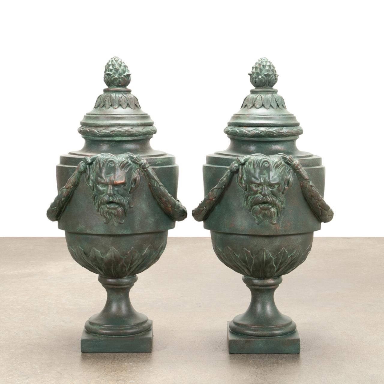 W. Scott Smith | PAIR OF NEOCLASSICAL STYLE VERDIGRIS URNS | MutualArt