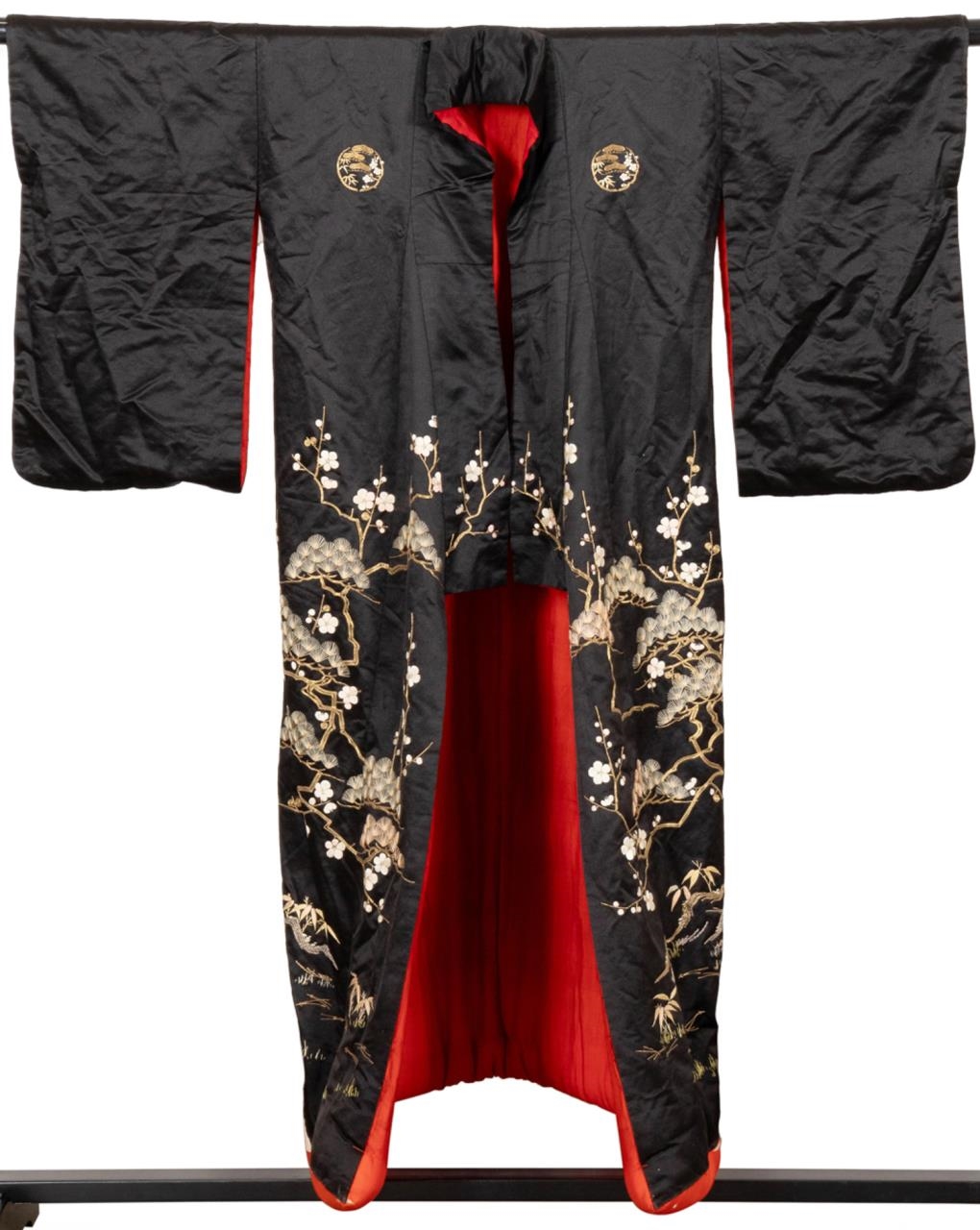 W. Scott Smith | BLACK AND RED FORMAL KIMONO ON DISPLAY RACK | MutualArt