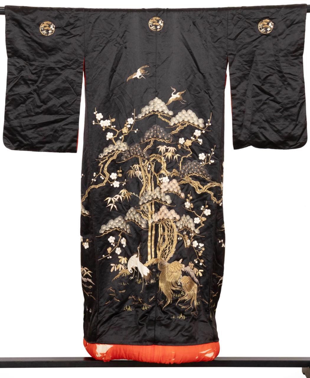 W. Scott Smith | BLACK AND RED FORMAL KIMONO ON DISPLAY RACK | MutualArt