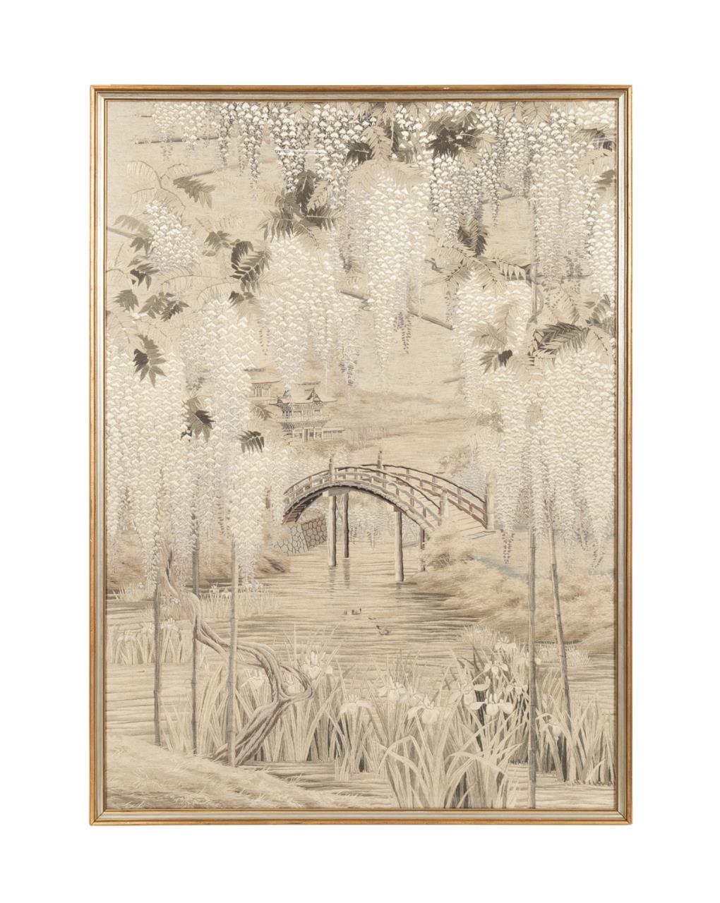 W. Scott Smith | 19TH CENTURY SILK EMBROIDERY LANDSCAPE PANEL (19th ...