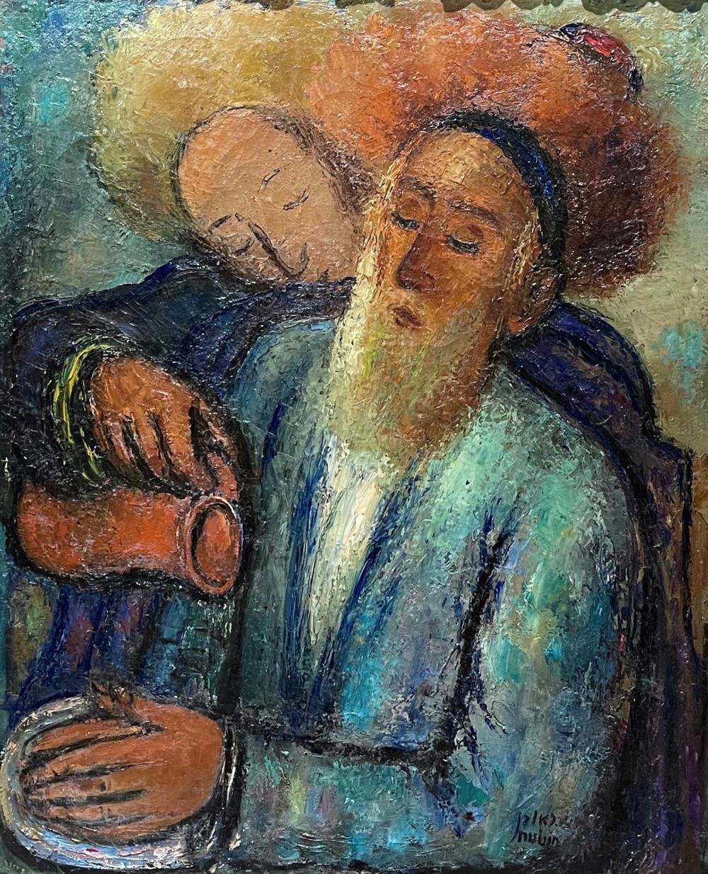 Reuven Rubin | The washing of the hands (1893 - 1974) | MutualArt