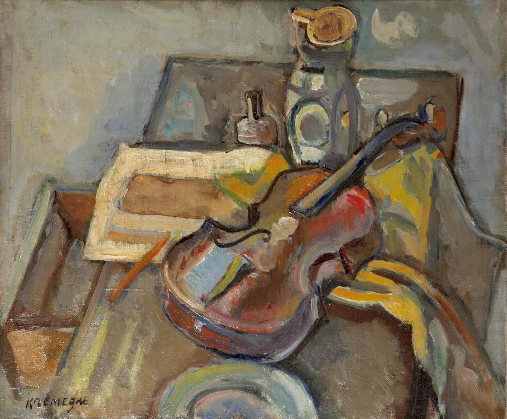 Pinchus Krémègne | Still life with violin (Circa 1918) | MutualArt