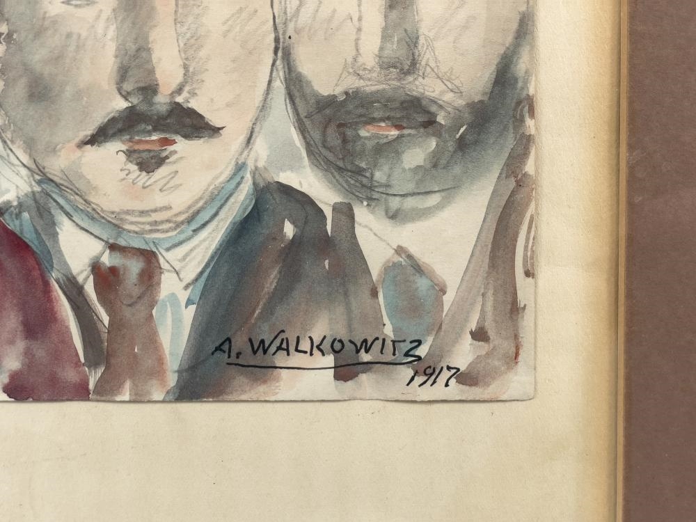 Abraham Walkowitz | 1965) Untitled (Four Men) Watercolor & Pencil on ...