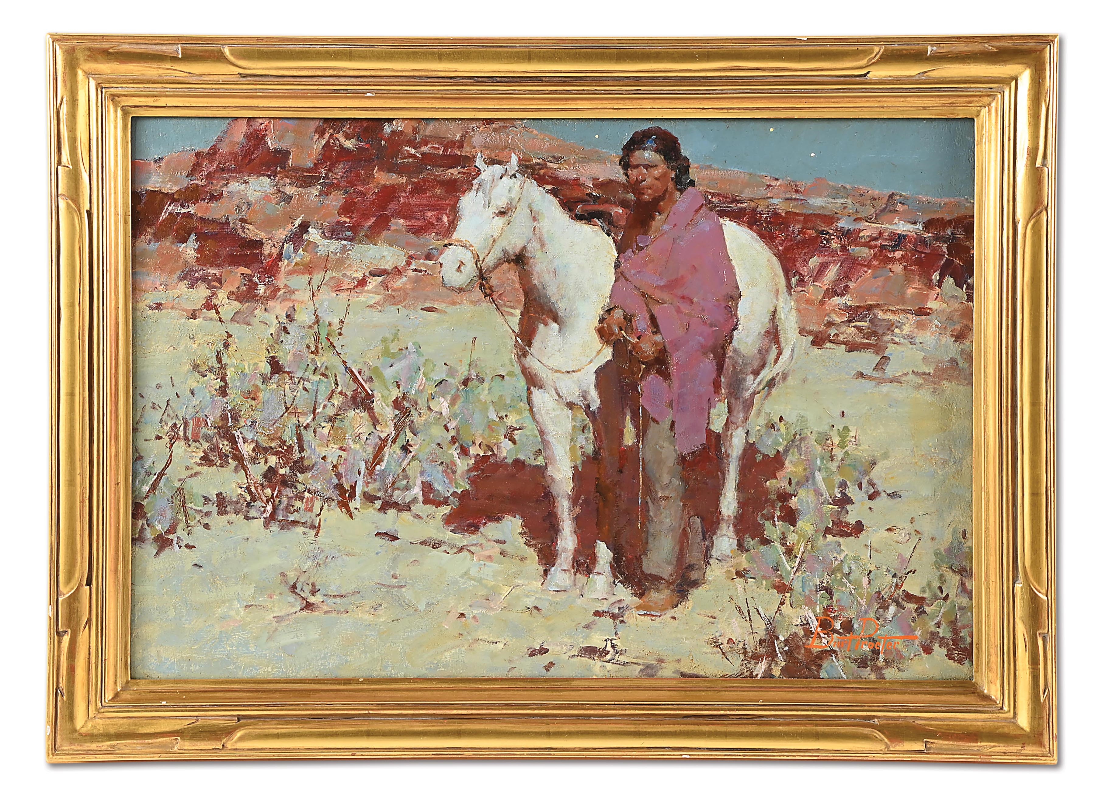 Burt Proctor | Untitled (Indian with Horse | MutualArt