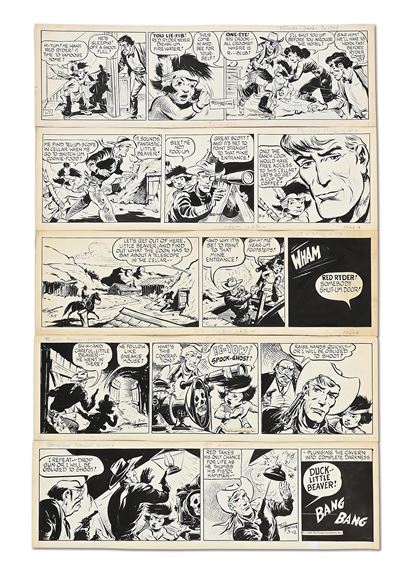 Fred Harman | Lot of five original Fred Harman Red Ryder daily comic ...