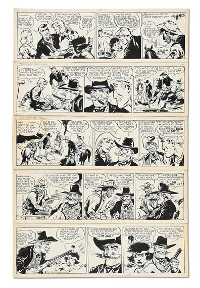 Fred Harman | Lot of five original Fred Harman Red Ryder daily comic ...