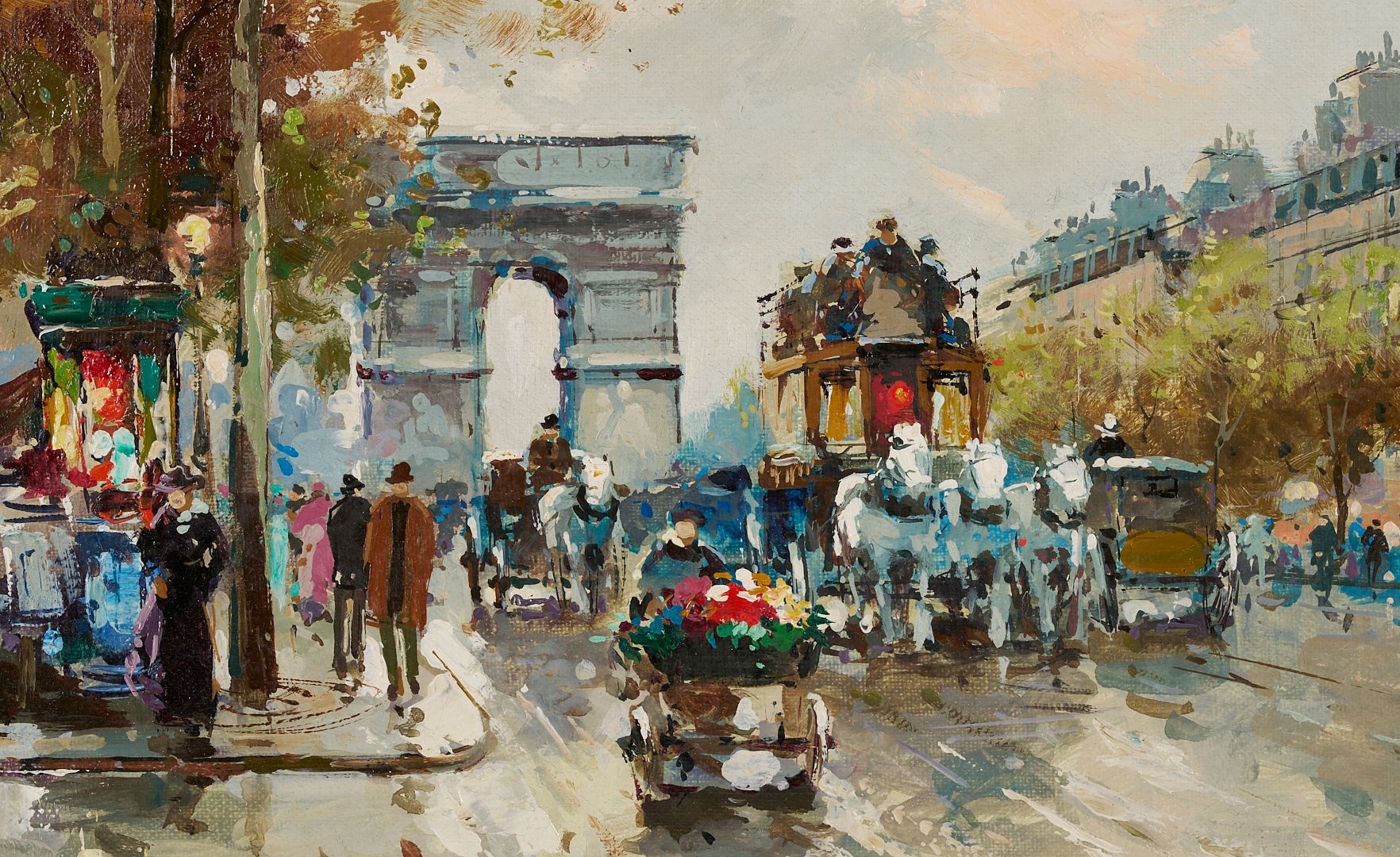 Antoine Blanchard | Antoine Blanchard Parisian Street Scene | MutualArt
