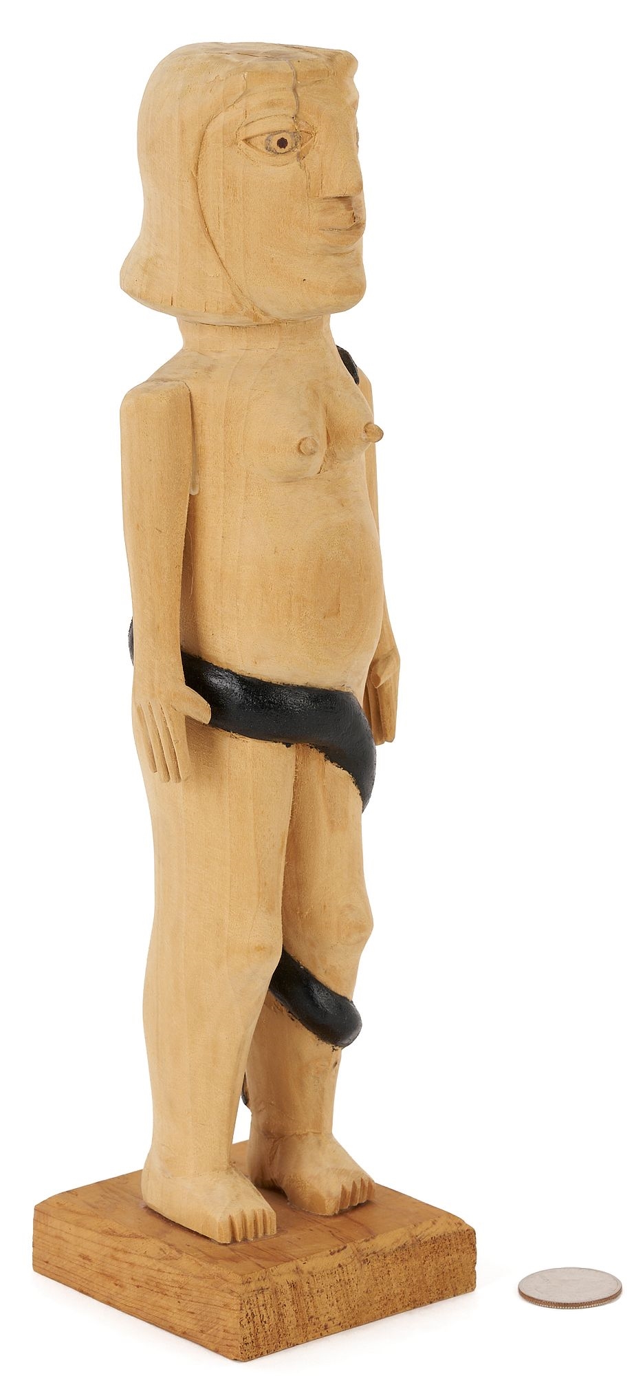 Edgar Tolson | Edgar Tolson Folk Art Carved Sculpture, Eve w/ Black ...