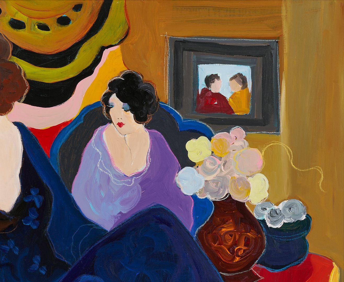 Itzchak Tarkay | Large Tarkay Original Painting on Canvas, Ladies w ...