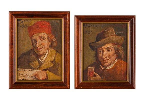 Adrien Brouwer | Four tronies of men reading and drinking (1821 ...