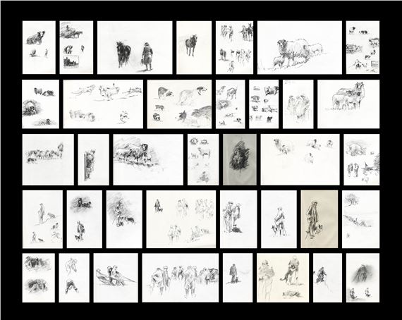 Brian Irving | A large collection of c.38 pencil, charcoal and ...
