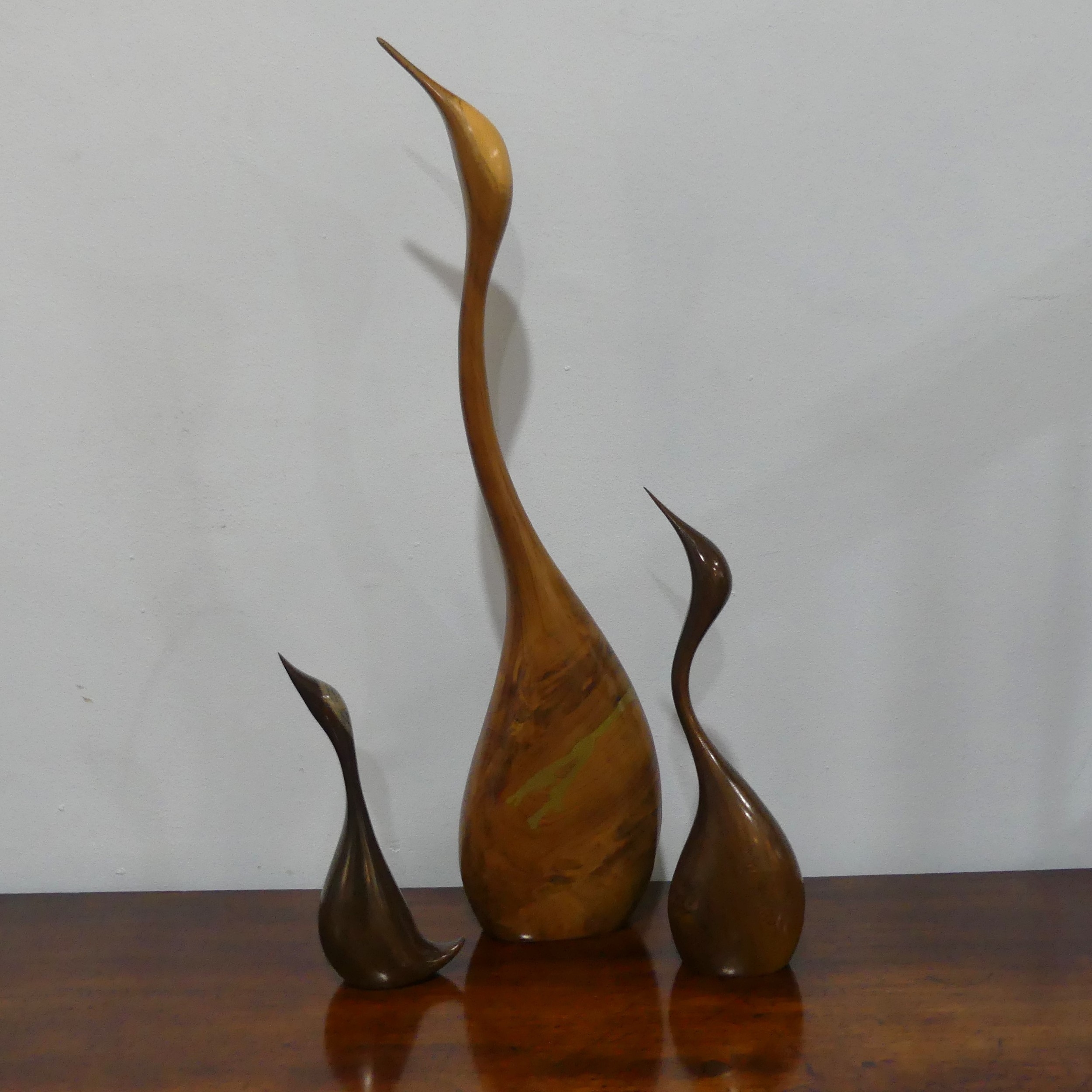 Peter Vernon | three contemporary possibly bog yew and bog oak bird ...