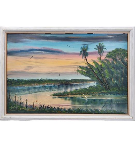 Florida Highwaymen | Florida Highwaymen Style Landscape Painting Signed ...