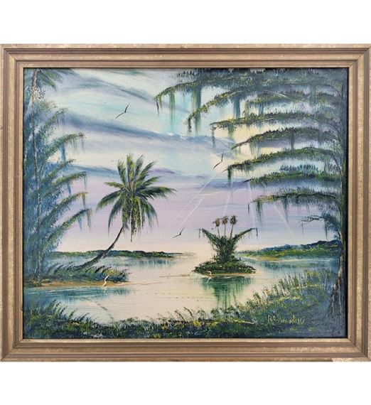 Florida Highwaymen | Florida Highwaymen Style Landscape Painting Signed ...