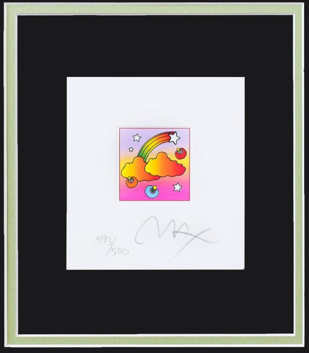 Peter Max | Rainbow with Clouds (Mini) | MutualArt