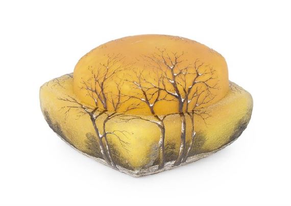 Daum Frères | Box with lid with design of Winter scape | MutualArt