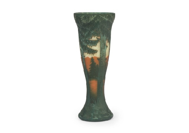 Daum Frères | Vase with design of Lake scenery | MutualArt