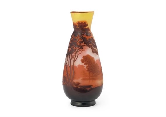 Gallé | Vase with design of Lake scenery | MutualArt