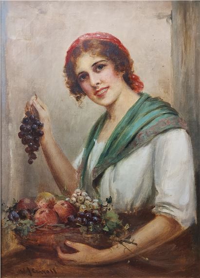 William Joseph Carroll | Italian lady with fruit | MutualArt