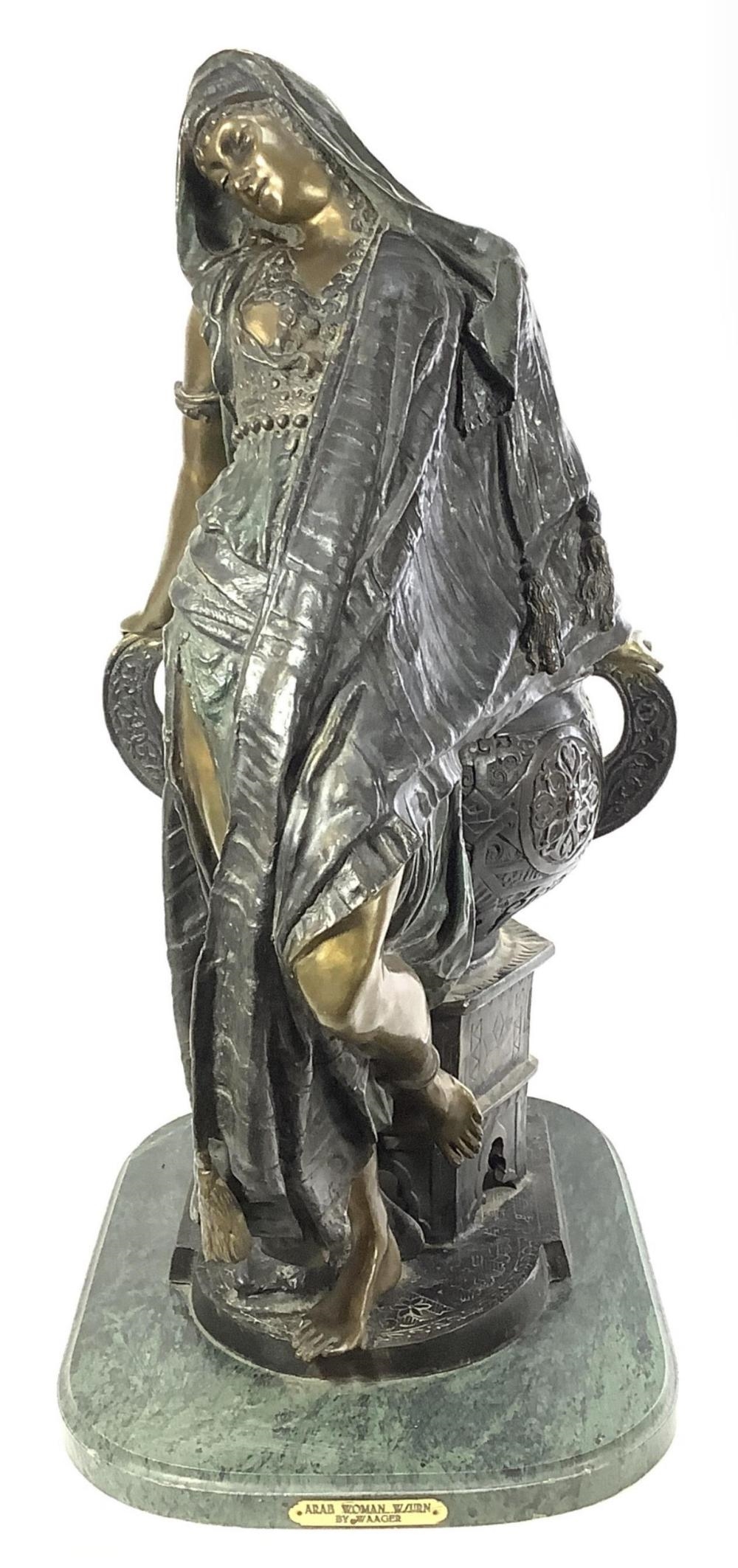 Max Arthur Waagen | Arthur Waagen Arab Woman With Urn Bronze Sculpture ...