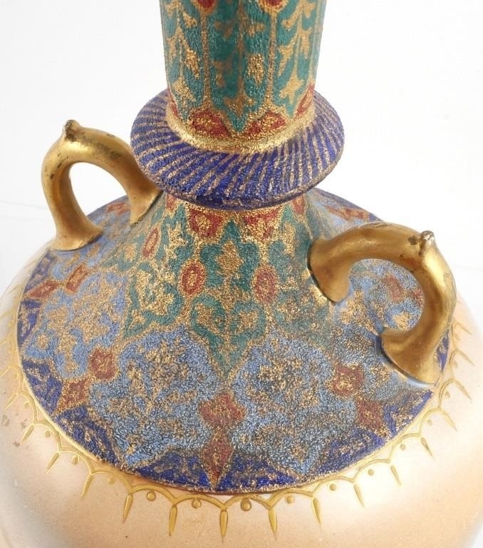 Franz Anton Mehlem | ANTIQUE ROYAL BONN PORCELAIN VASE 14-1/2 | MutualArt