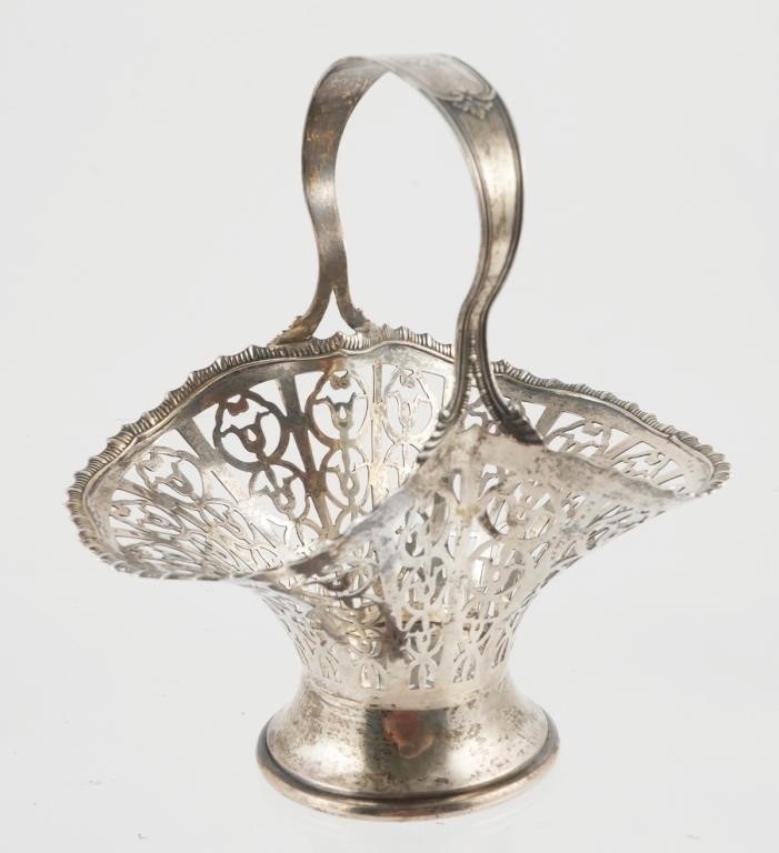 H. Matthews | ANTIQUE ENGLISH STERLING PIERCED BASKET (Circa 1916 ...