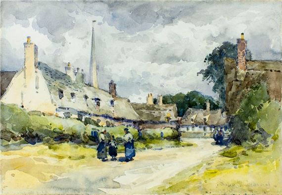 John Muirhead | Village Scene | MutualArt