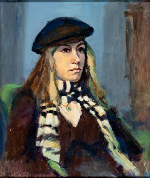 John Reilly | Portrait of Woman with Scarf | MutualArt