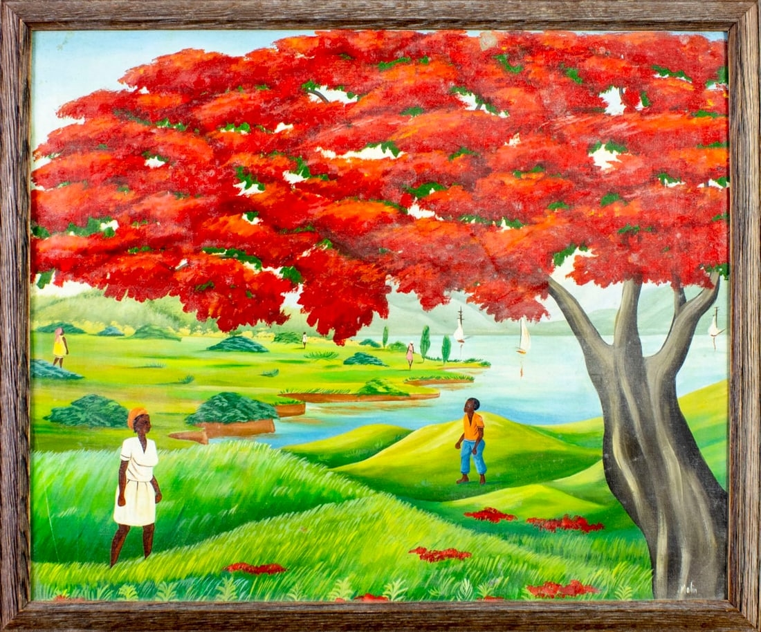 Malin | Haitian Landscape with Flamboyant Tree | MutualArt
