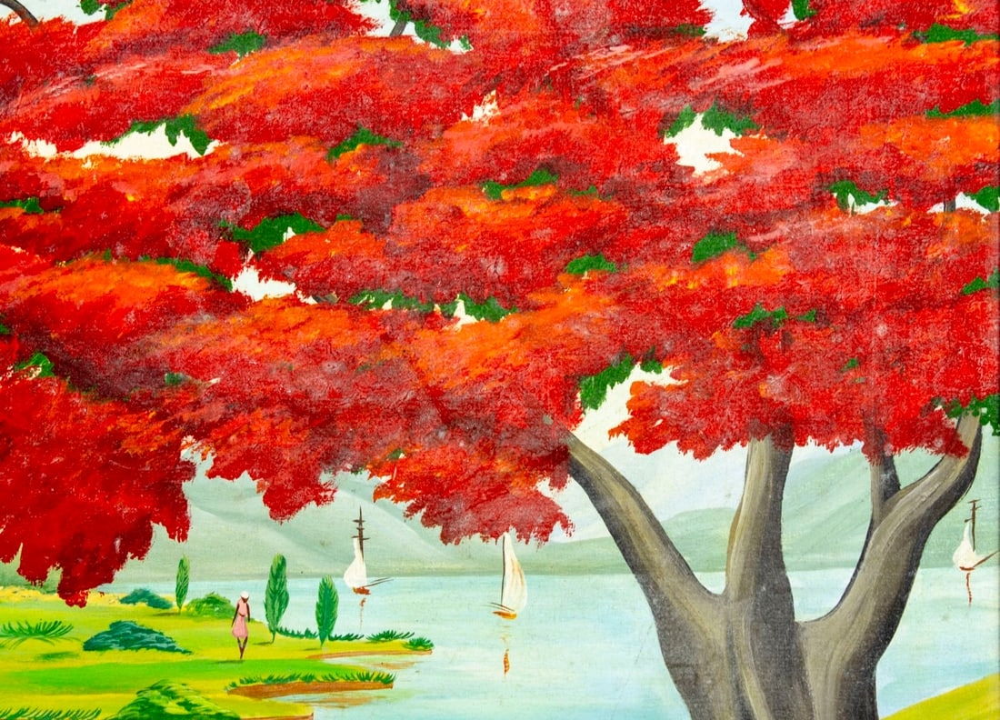 Malin | Haitian Landscape with Flamboyant Tree | MutualArt