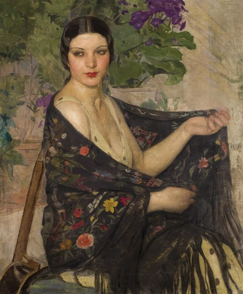 Anselmo Miguel Nieto | Young woman with a fringed shawl | MutualArt
