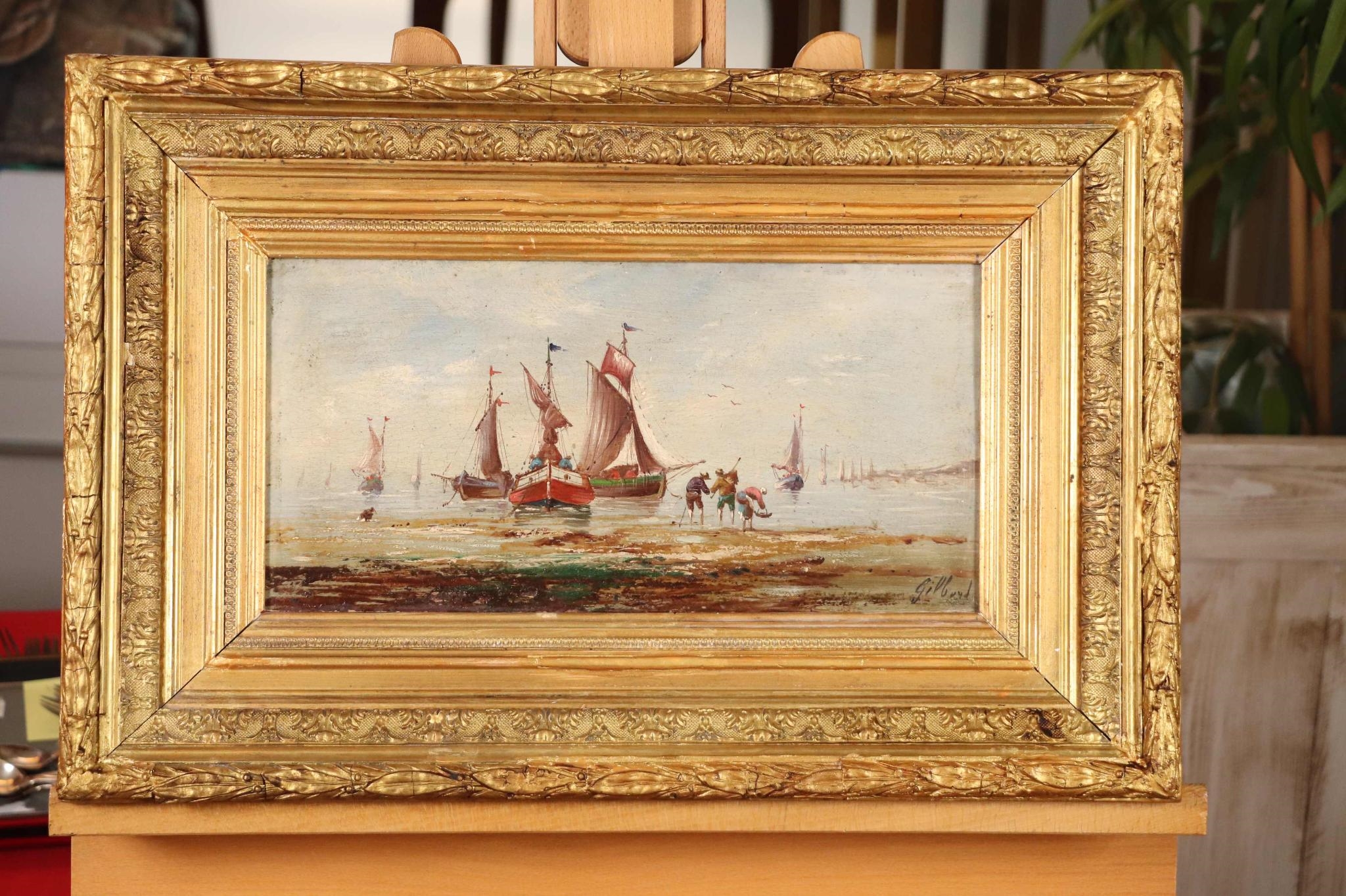 Pierre Julien Gilbert | Pêcheurs à pied à marée basse | MutualArt