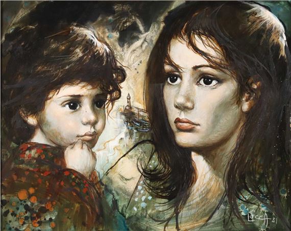 Bernard Locca | Portrait d'une mère et de son enfant | MutualArt