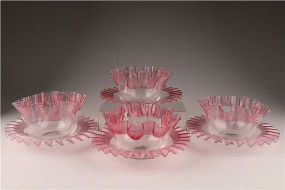 Joshua Hodgetts | 4 Stevens Williams Art Glass Finger Bowls / Plates ...