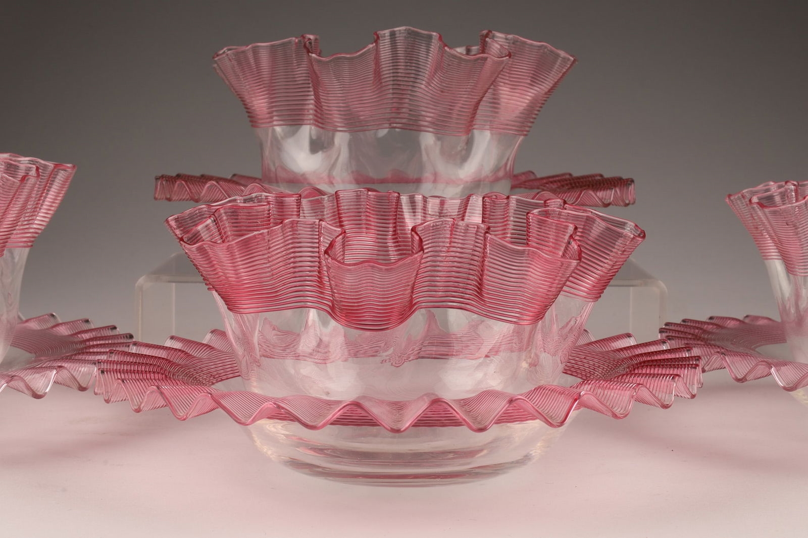 Joshua Hodgetts | 4 Stevens Williams Art Glass Finger Bowls / Plates ...