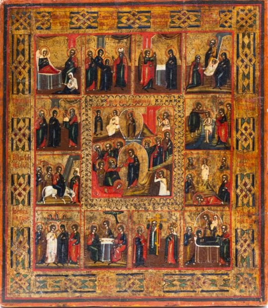 Russian School, 19th Century | A Russian icon of the Resurrection and Descent into Hell (19th ...