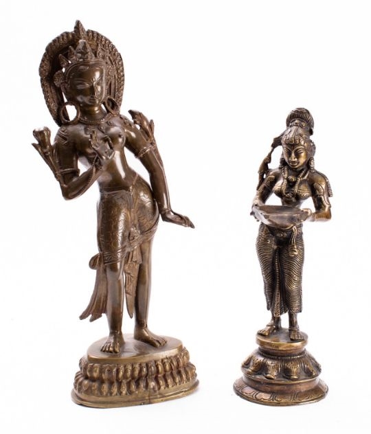 Indian School | Two Indian bronze figures of deities (20th Century ...